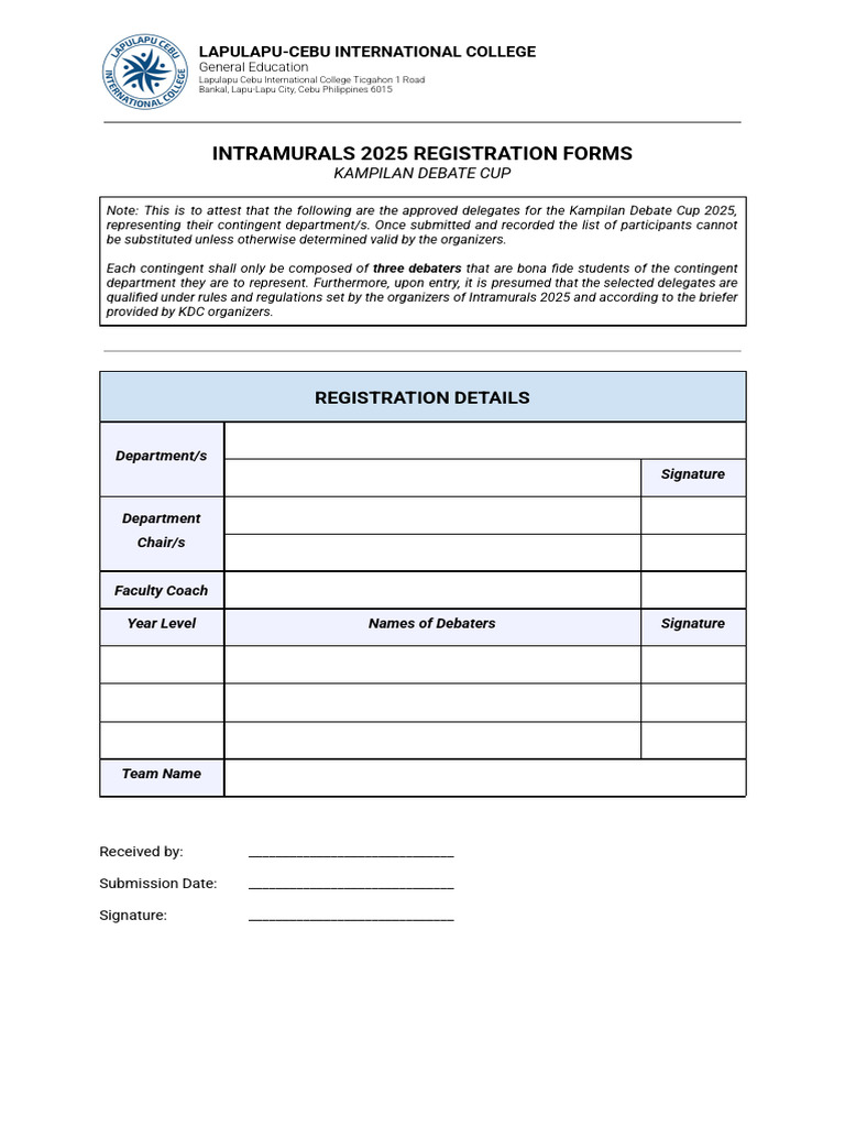 Academic Events Registration Forms | PDF