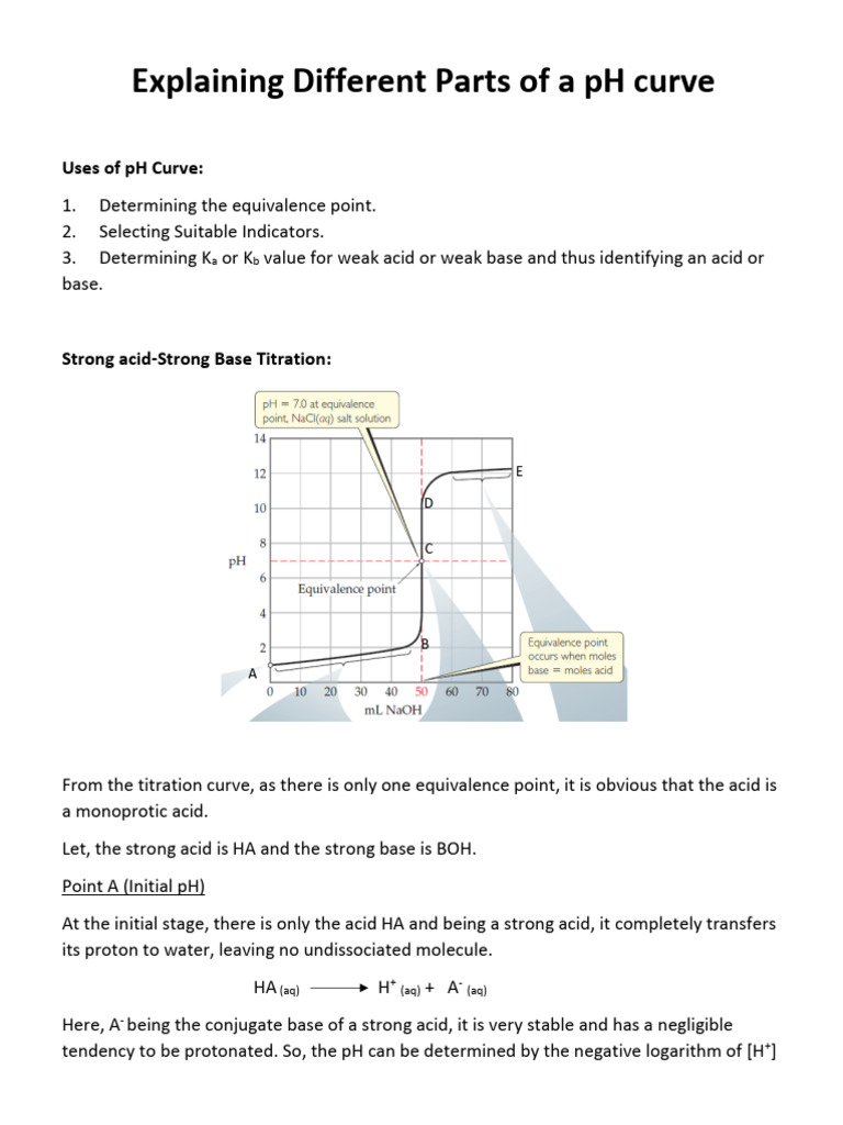 Understanding pH Curves in Titration | PDF | Acid | Acid Dissociation ...
