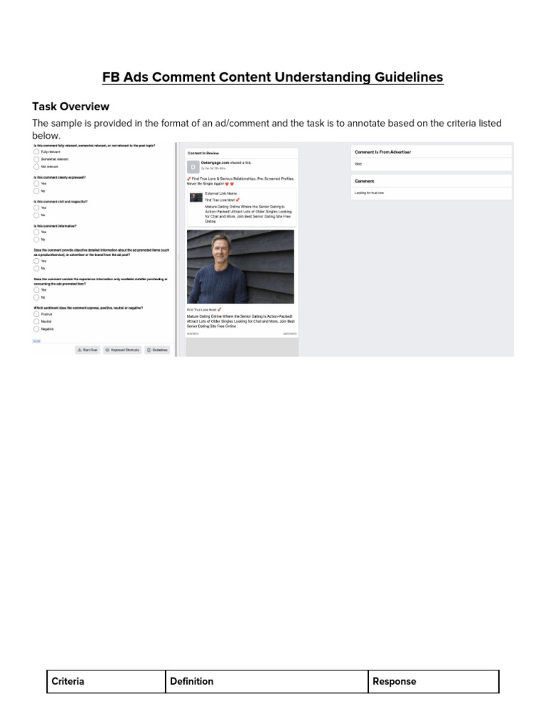 FB Ads Comment Annotation Guidelines | PDF | Ellipsis | Feeling