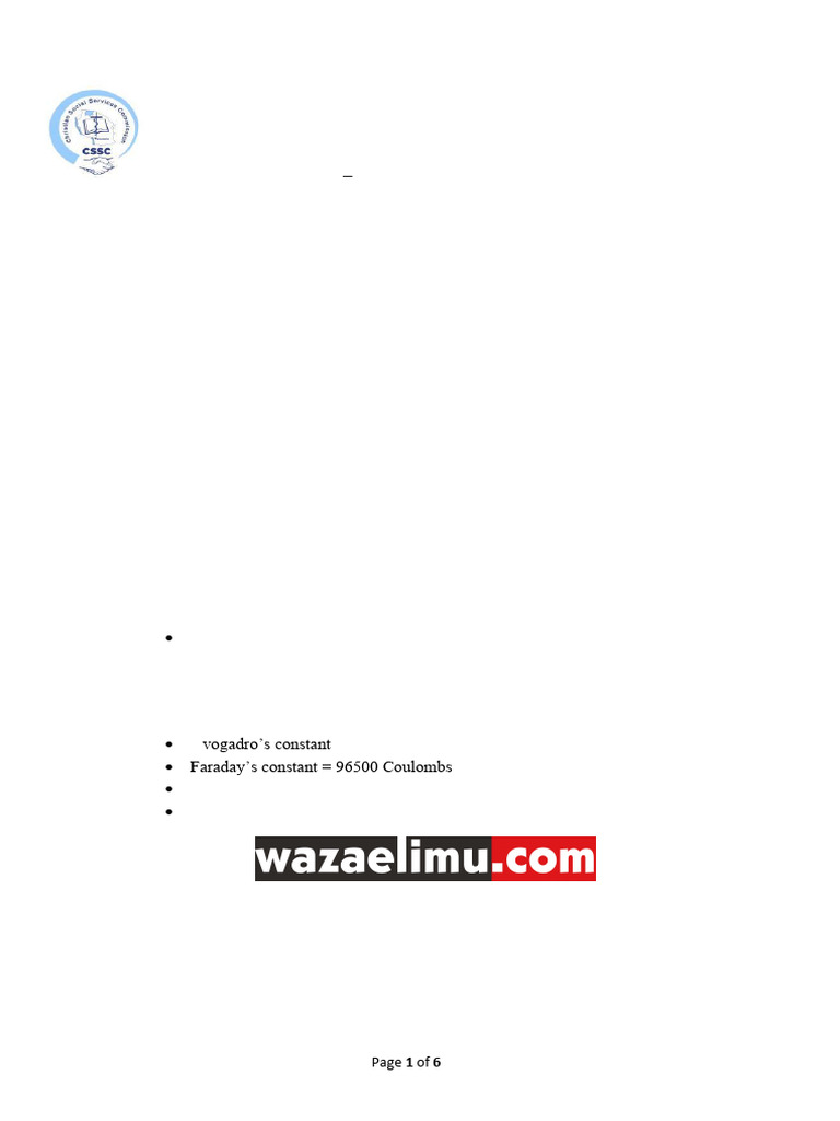 CSSC Form IV Chemistry Exam 2025 | PDF | Sodium Hydroxide | Fuels