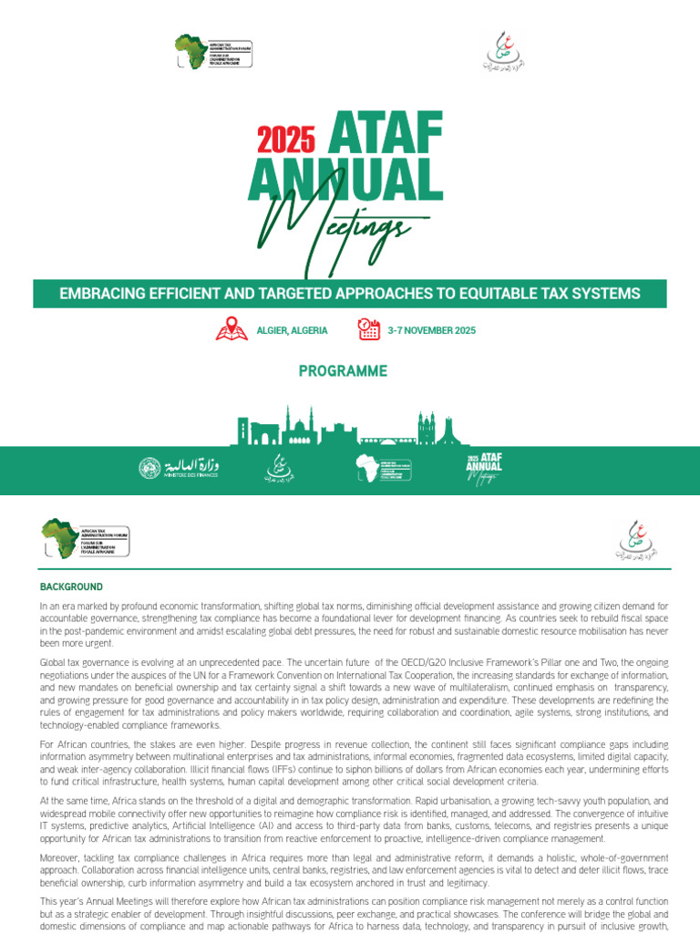 ATAF Annual Meeting 2025 Overview | PDF | Taxes | Governance