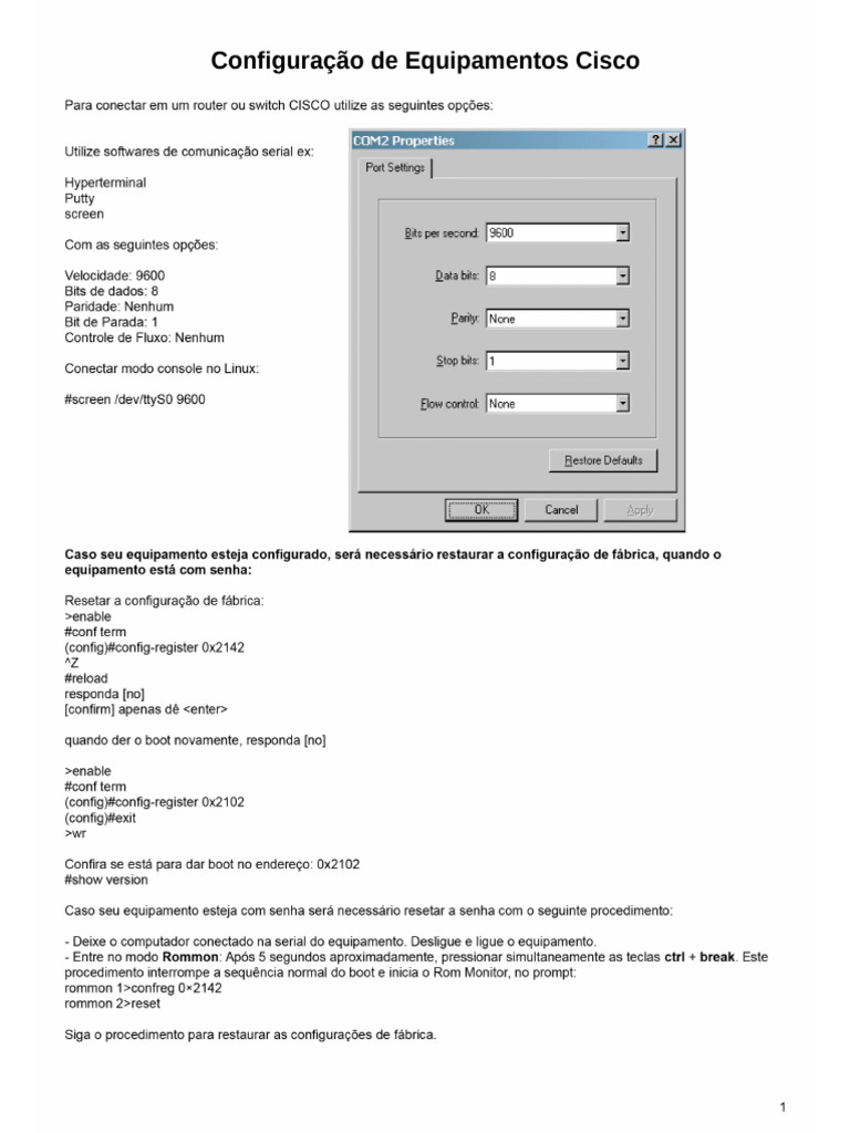 Comandos Cisco - Comandos Basicos Cisco | PDF