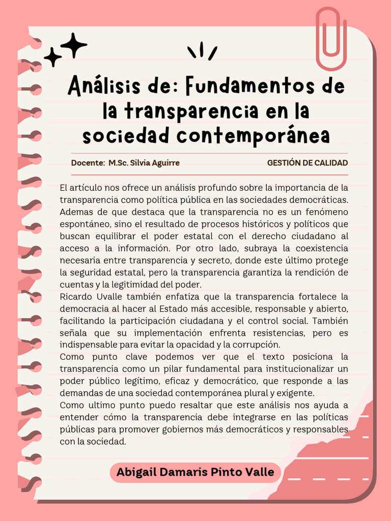 Importancia de la Transparencia Democrática | PDF