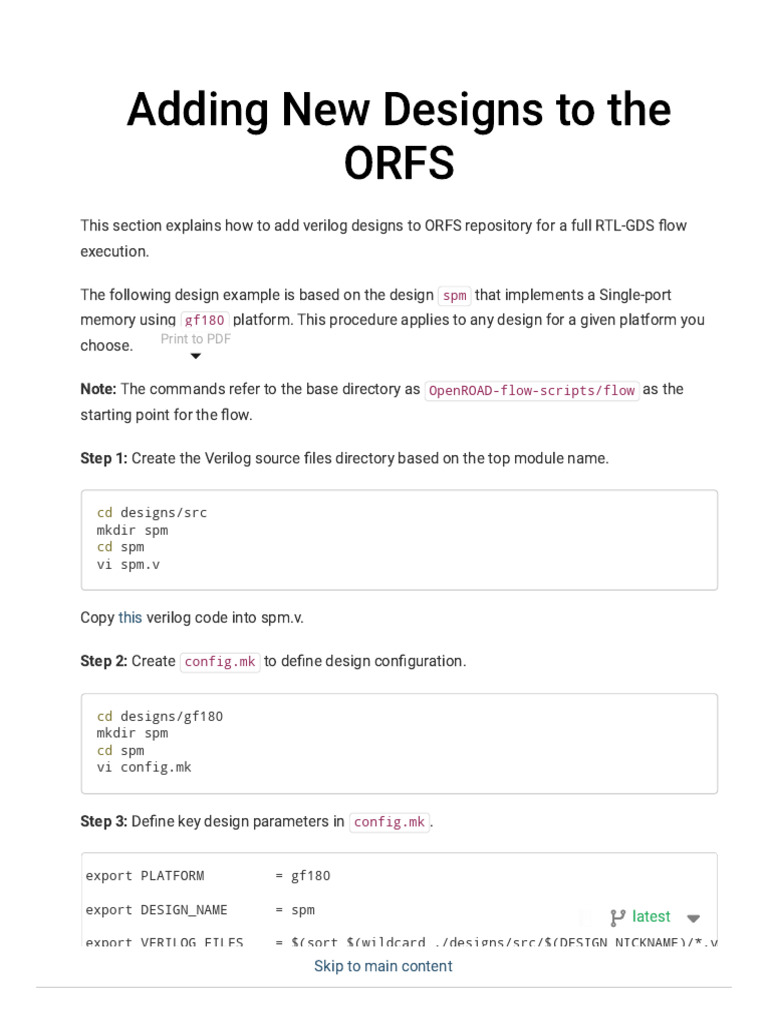 Adding Verilog Designs to ORFS | PDF | Computer Science | Computer ...