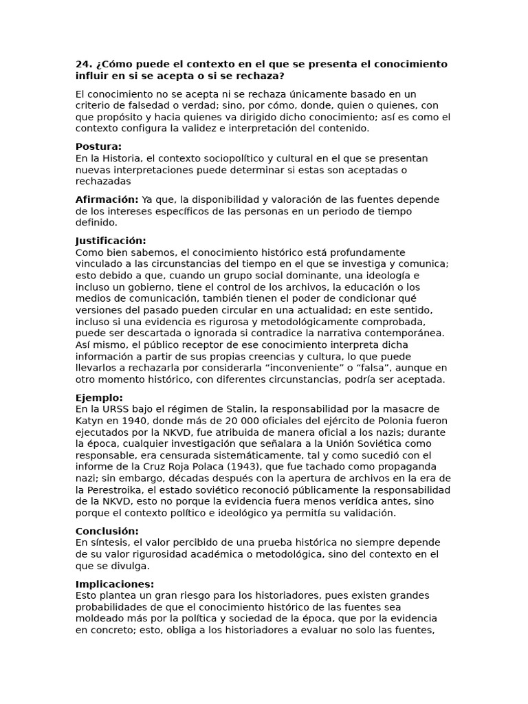 Influencia del contexto en el conocimiento | PDF | Conocimiento ...