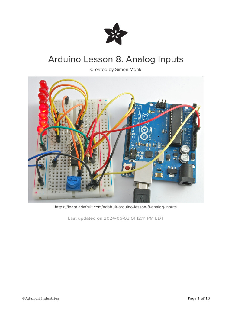 Arduino Analog Inputs with LEDs | PDF | Arduino | Manufactured Goods