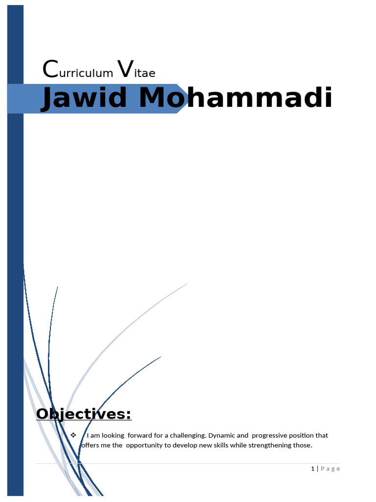 Jawid Mohammadi: Objectives | PDF