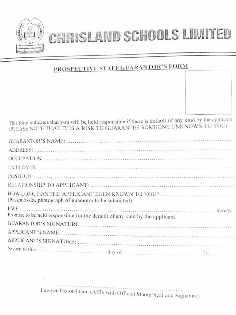 Guarantor's Form | PDF