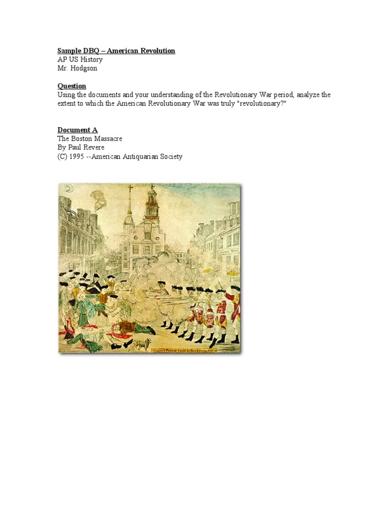 Sample DBQ - American Revolution | PDF | American Revolution ...