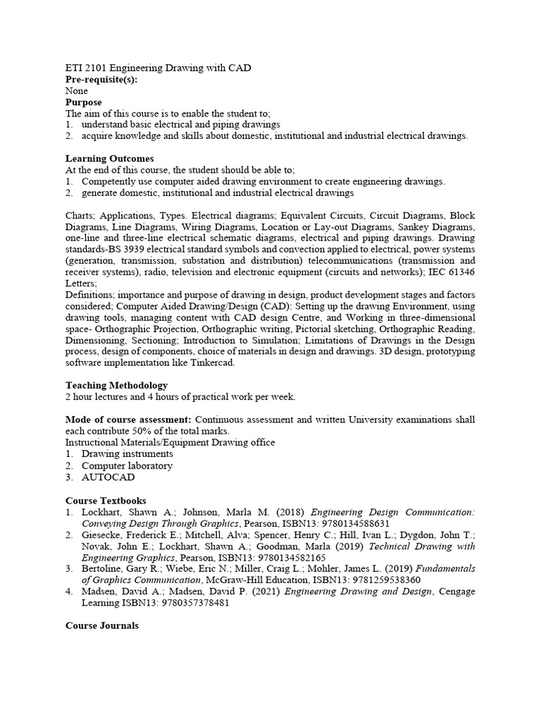 Eti 2101 Engineering Drawing With Cad | PDF
