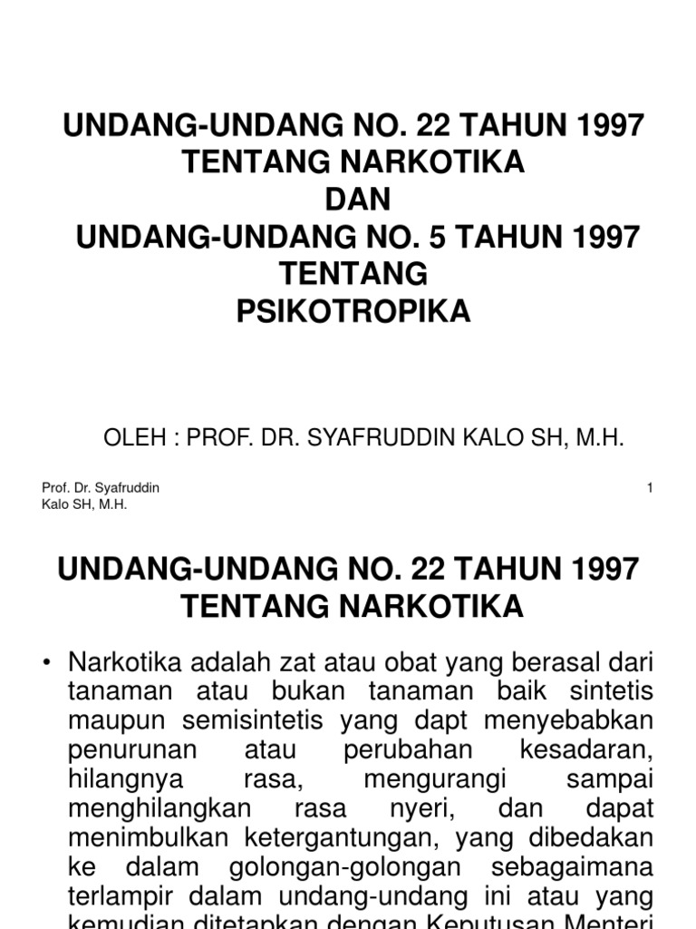 Undang-Undang Narkotika | PDF