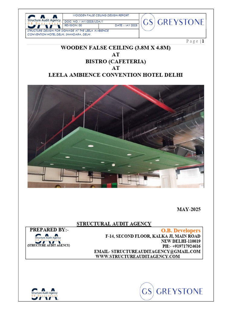 Wooden Ceiling Design Report | PDF | Screw | Deformation (Engineering)