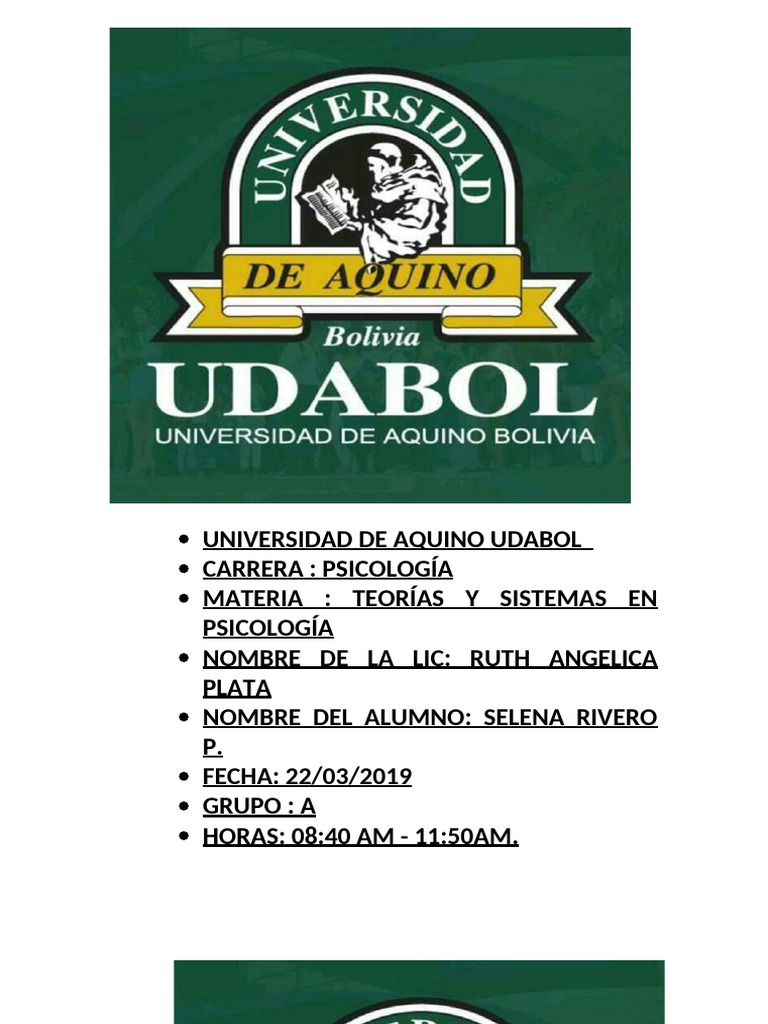 Caratula Universidad de Aquino Udabol | PDF