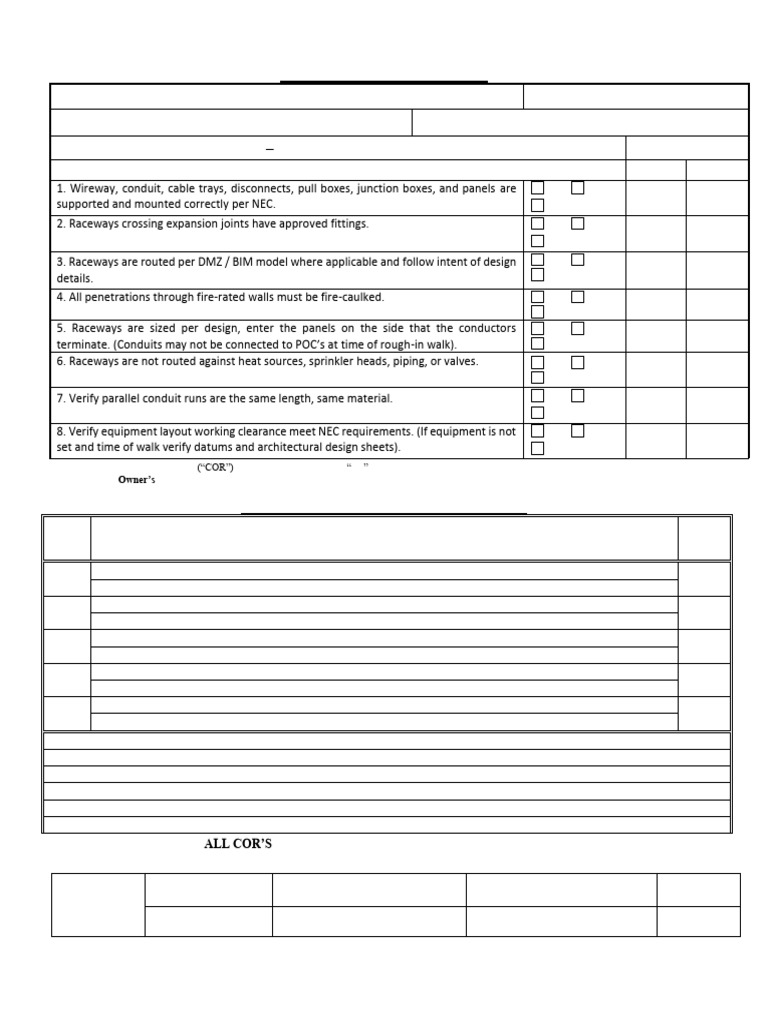 Electrical Rough-In Checklist Rev - 3 | PDF | Electrical Engineering ...