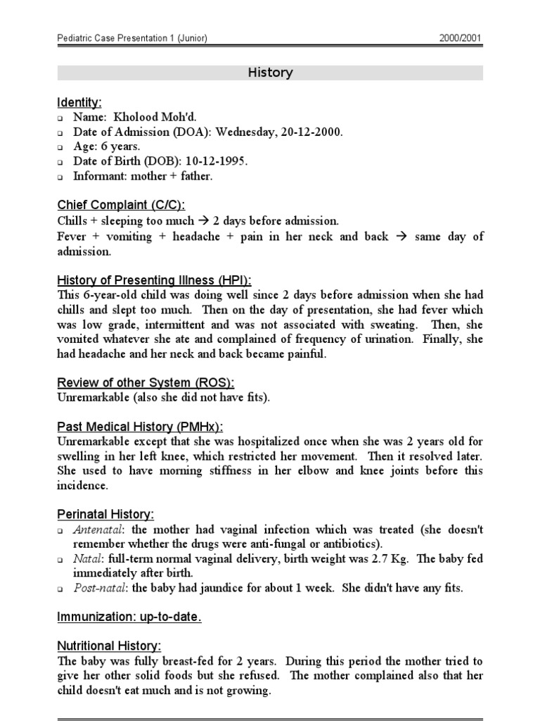 Pediatric Case Presentation 1 | Meningitis | Cerebrospinal Fluid