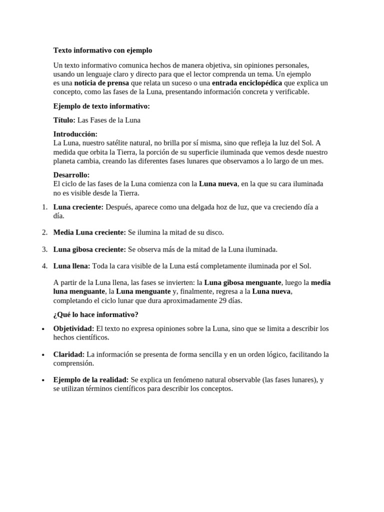 Cómo Escribir un Texto Informativo | PDF