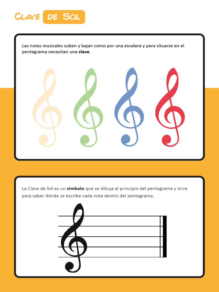 Notas en Clave de Sol | PDF