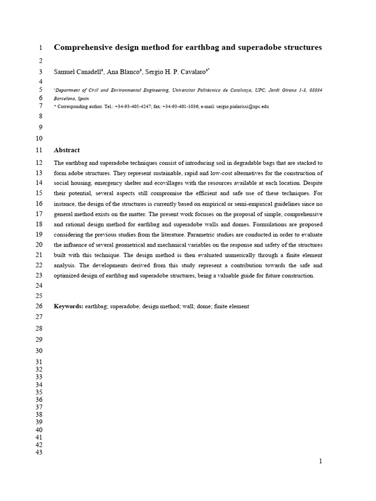 Earthbag and Superadobe Design Method | PDF | Stress (Mechanics ...