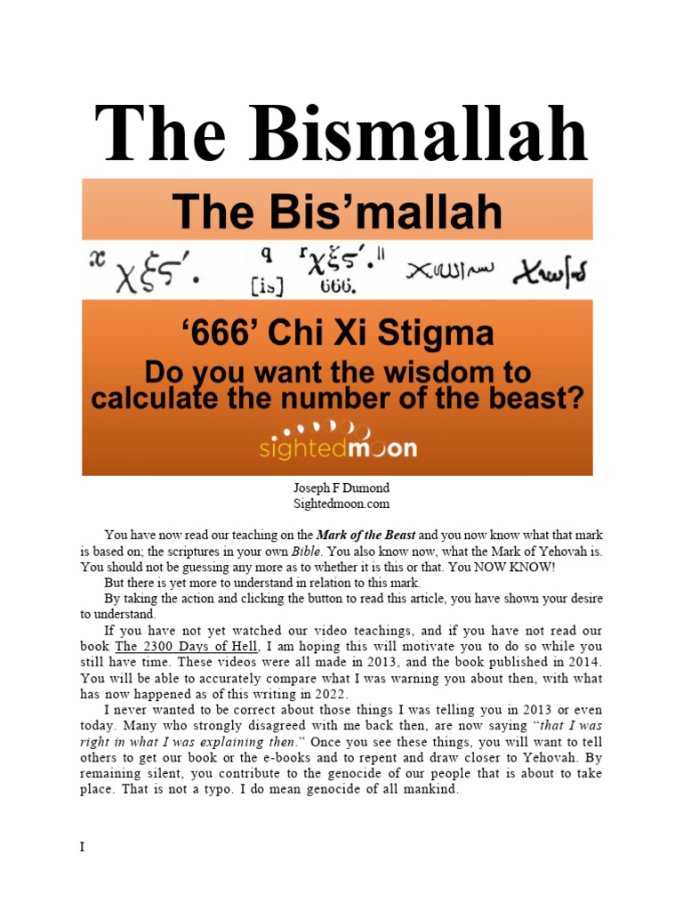 The Bismallah Final | PDF | Number Of The Beast | Jacob