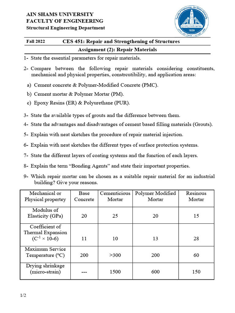 2 - Assignment 2 | PDF | Strength Of Materials | Concrete