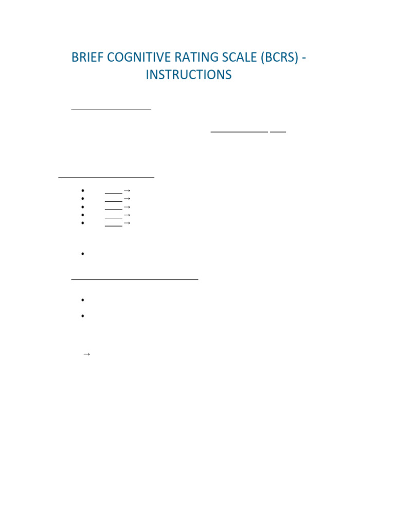 Brief Cognitive Rating Scale Overview | PDF | Dementia | Brain