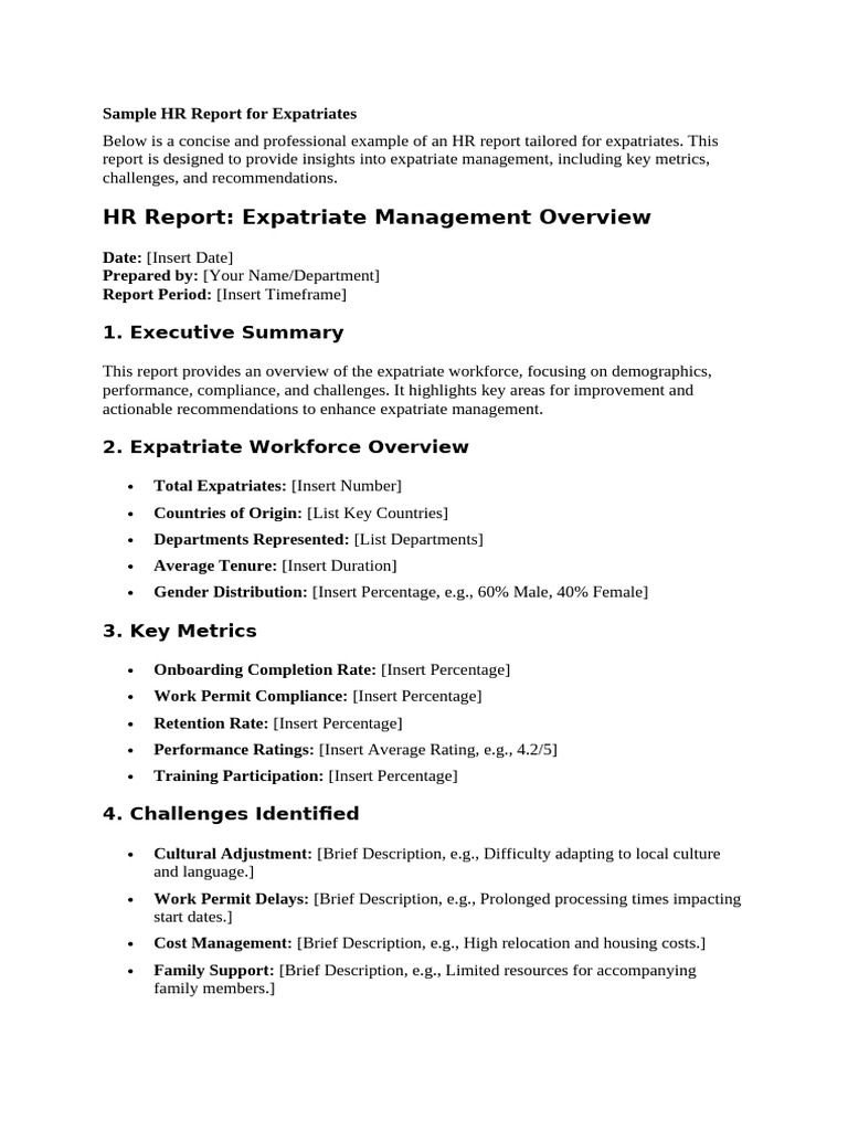 Expatriate Management HR Report | PDF | Employee Retention | Business