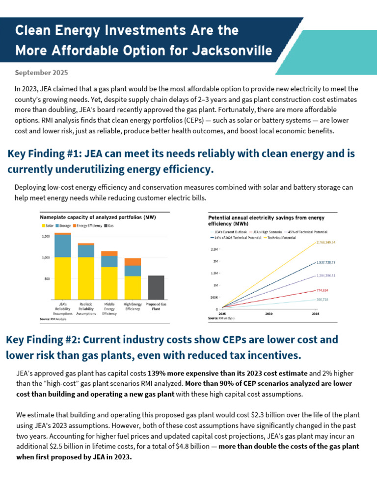Affordable Clean Energy for Jacksonville | PDF | Sustainable Energy ...