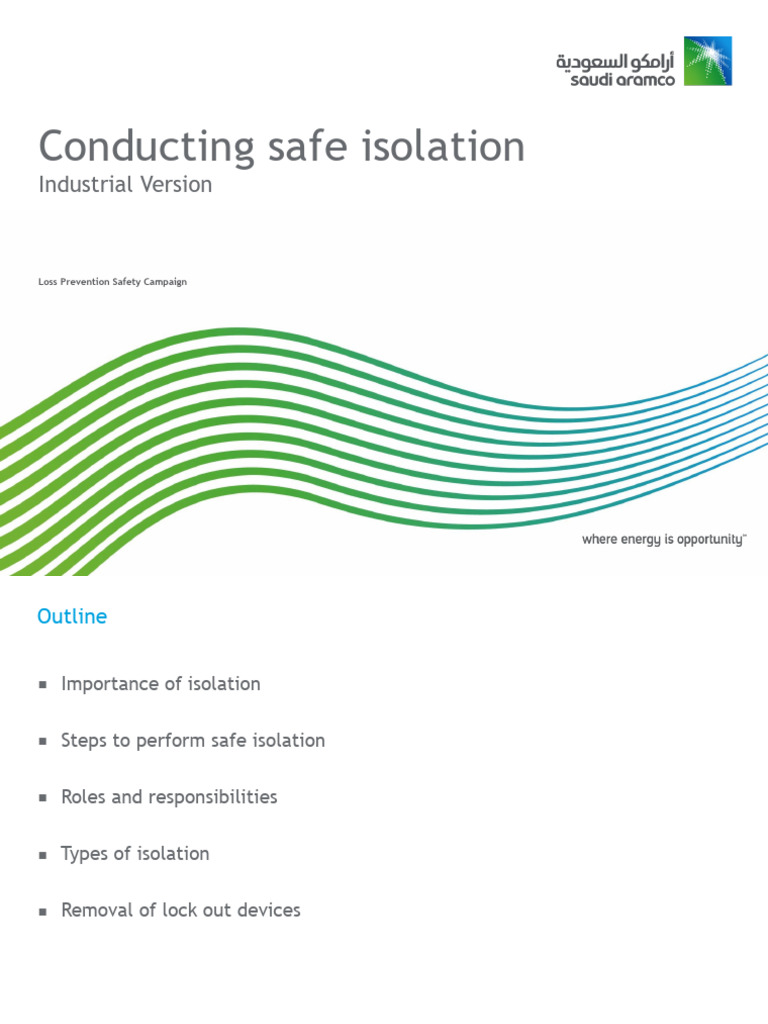 Conducting Safe Isolation - Aramco | PDF | Safety | Occupational Safety ...