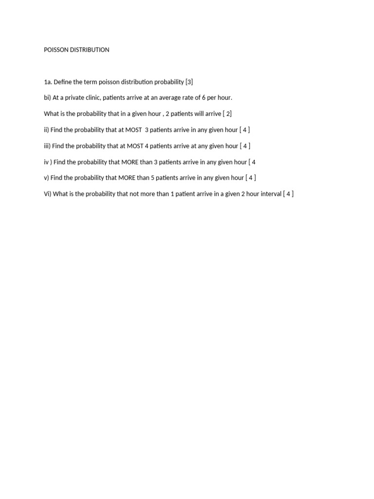 Poisson Distribution Probability Examples | PDF