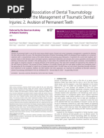 IADT Guidelines for Tooth Avulsion | PDF | Dentistry | Medical Specialties