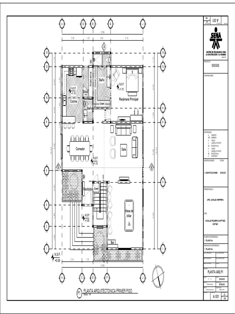 Cad - Planos Arq - Nicolas Romeromartinez-Planta Arq Primer Pisio | PDF