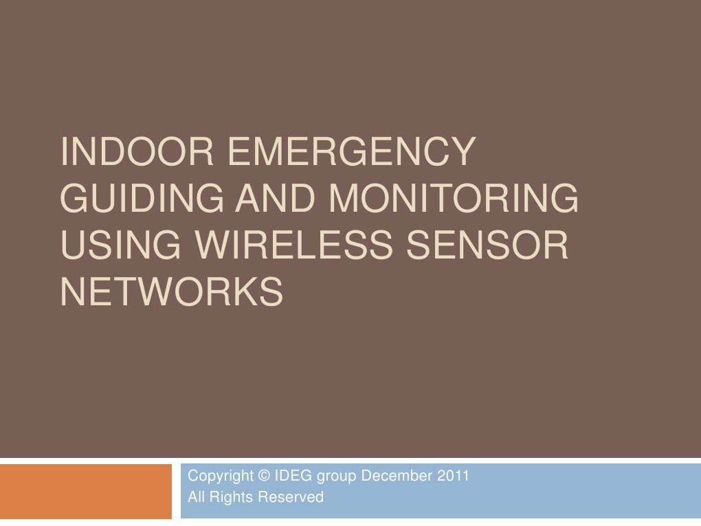 Indoor Emergency Guiding and Monitoring Using Wireless Sensor Networks | PDF | Wireless Sensor ...