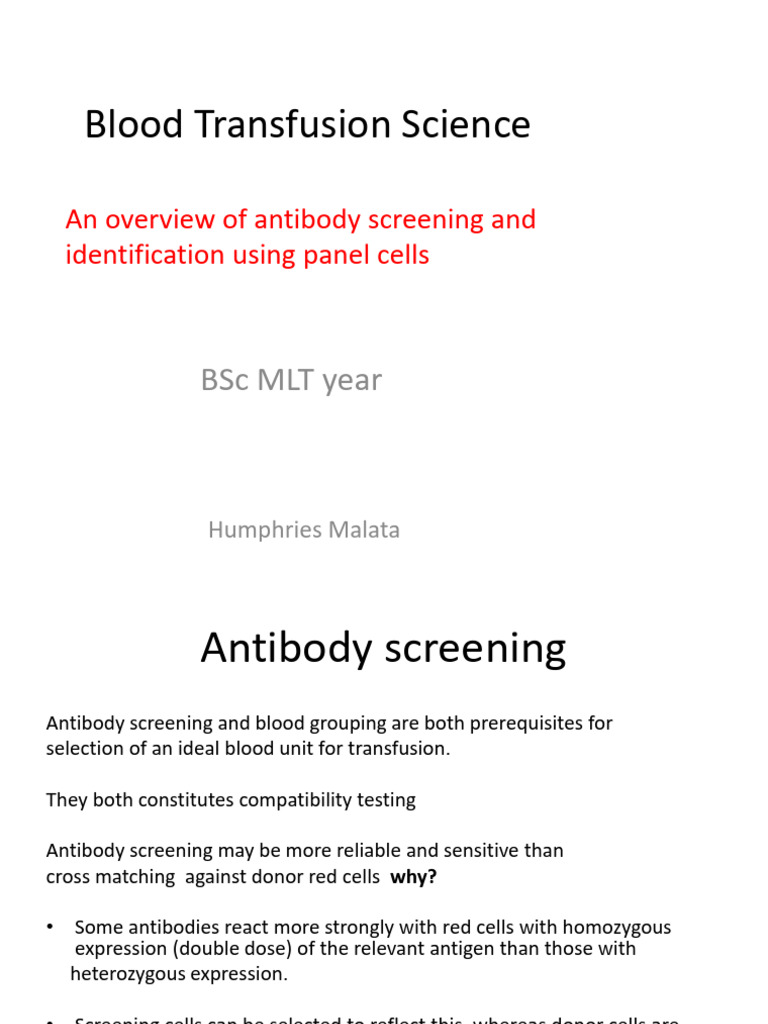 Antibody Screen and Identification | PDF | Blood Type | Antibody