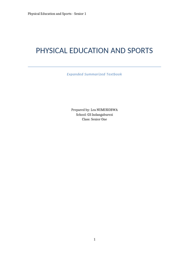 Senior 1 Physical Education Guide | PDF | Balance (Ability) | Gymnastics