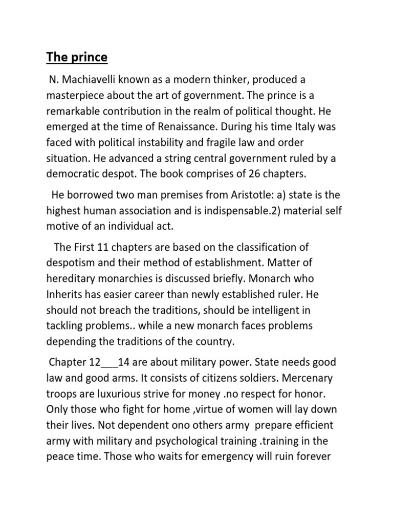 Machiavelli's "The Prince": Political Strategies | PDF | The Prince