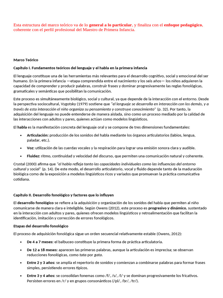 Revisión Marco Teórico | PDF | Habla | Fonología