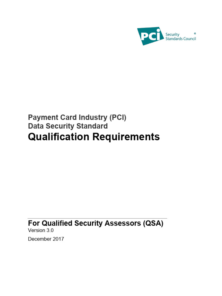 QSA Qualification Requirements v3 0 | PDF | Payment Card Industry Data Security Standard