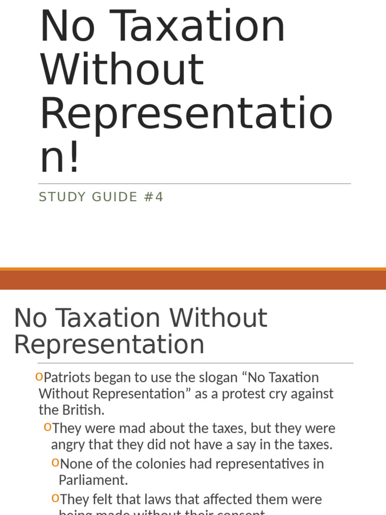 Unit 4 SG 4 - No Taxation Without Representation | PDF | Thirteen ...