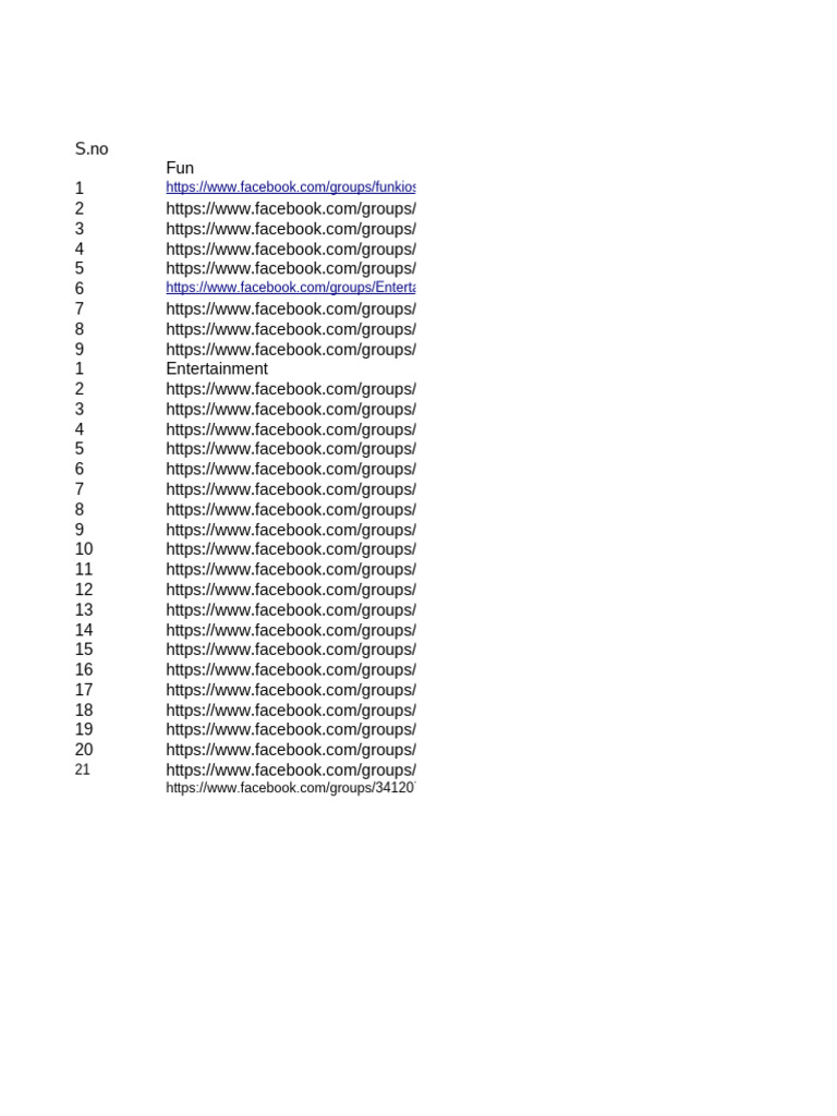 500+ Huge Facebook Groups List | PDF