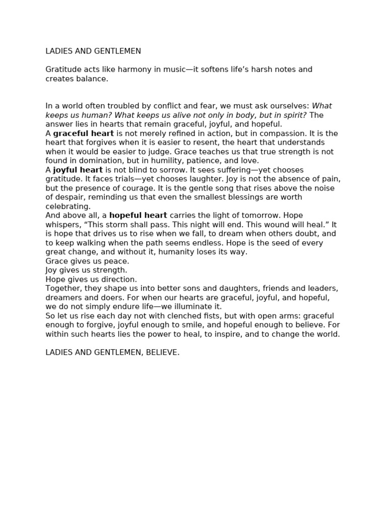 The Power of Grace, Joy, and Hope | PDF