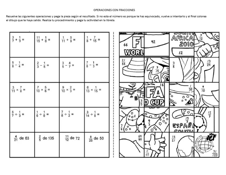 Fracciones Rompecabezas | PDF