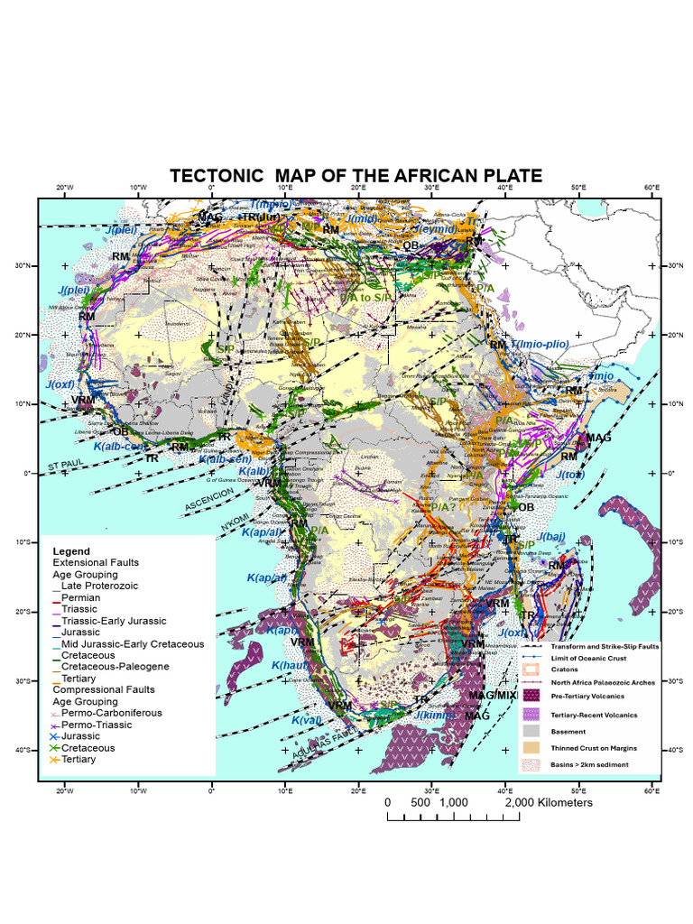 African Plate Tectonic Map | PDF | Structural Geology | Plate Tectonics