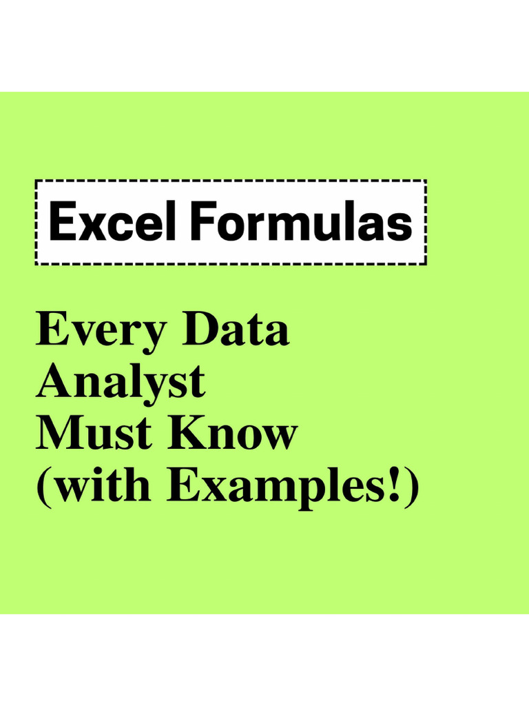 Excel Formulas | PDF