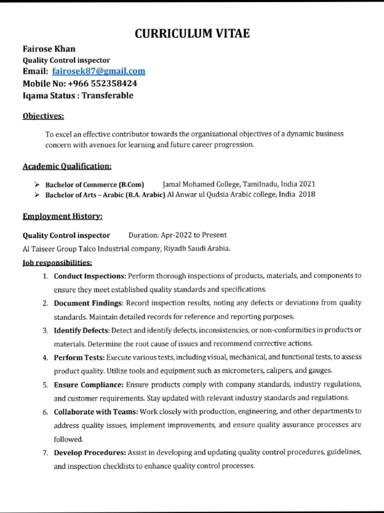 BUROSE CV | PDF