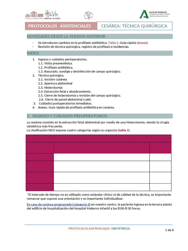 Cesárea Ténica Quirúrgica 2024 | PDF | Parto | Especialidades Medicas