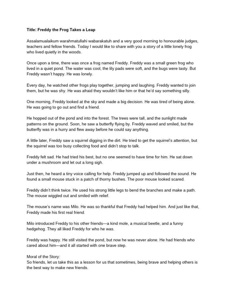 Freddy The Frog Takes A Leap | PDF