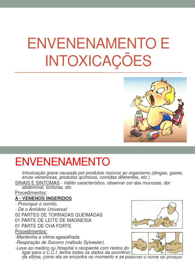 Envenenamento e Intoxicações | PDF | Primeiros socorros | Doenças e ...