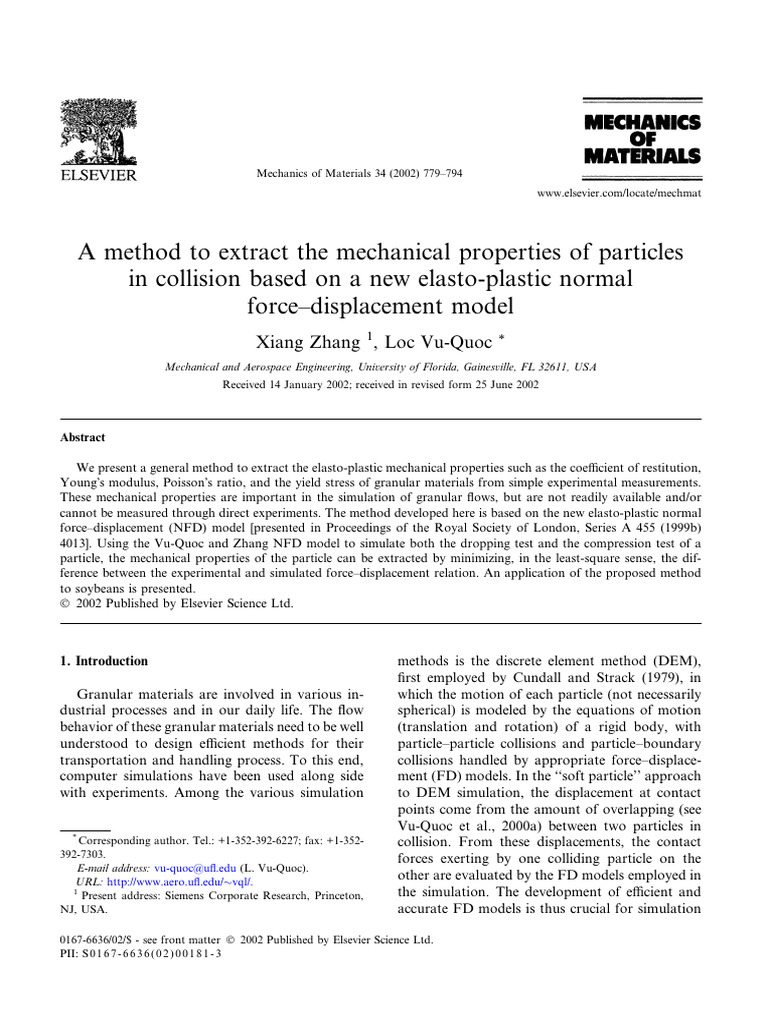 2002 A Method To Extract The Mechanical Properties of Particles in ...