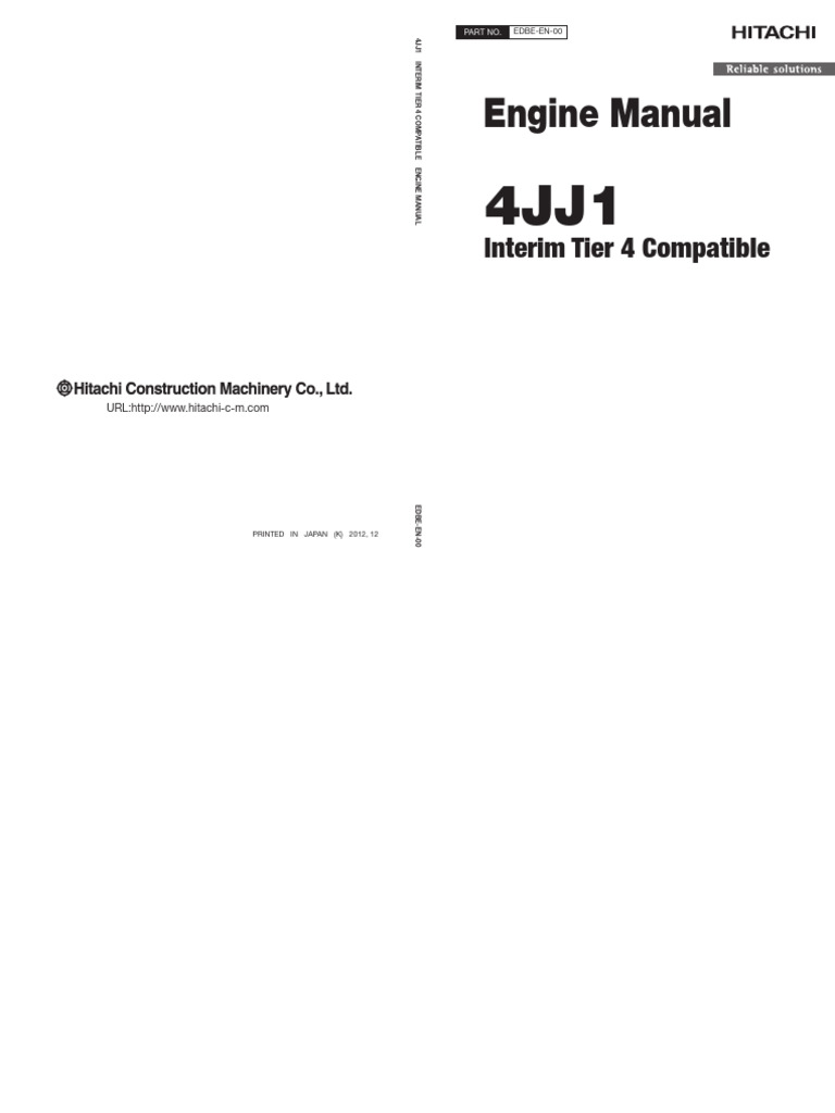 Interim Tier 4 Engine Manual 4JJ1 | PDF | Bearing (Mechanical) | Screw