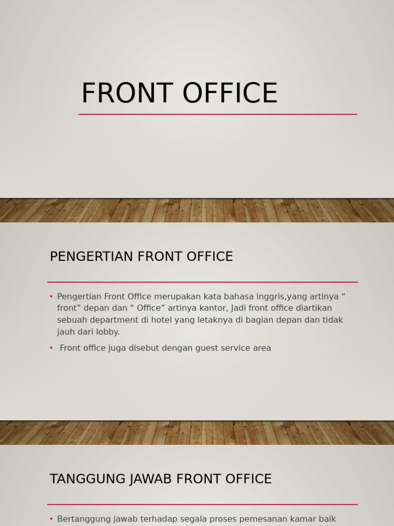 Front Office x | PDF